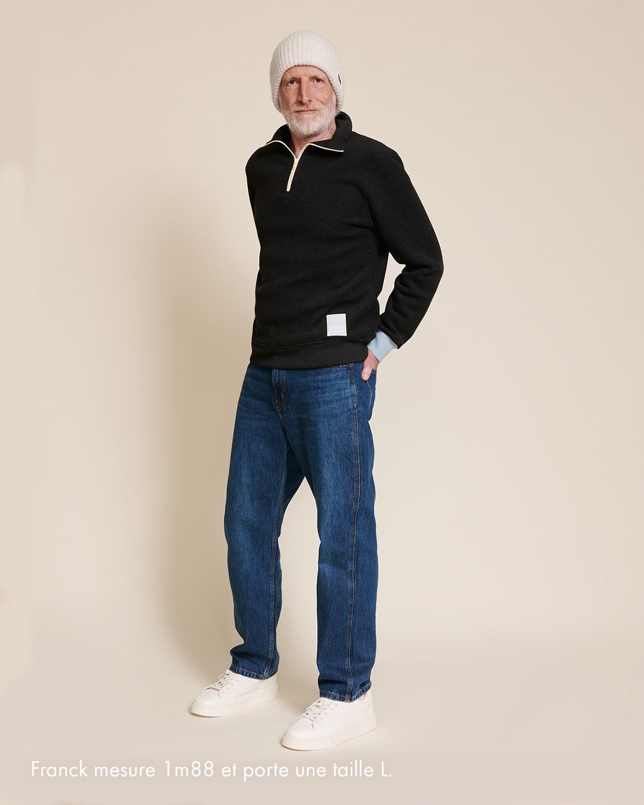 Le sweat Stanny en polaire recyclée et col zippé - gris – émoi émoi